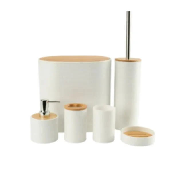 Set de Baño de Bambú Anais – Blanco – Comercial Isabella